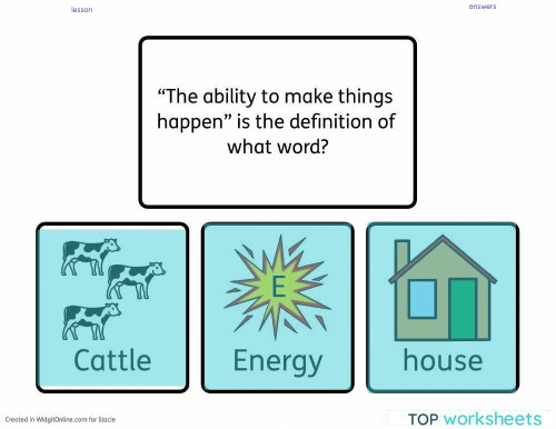 Energy. Interactive worksheet | TopWorksheets