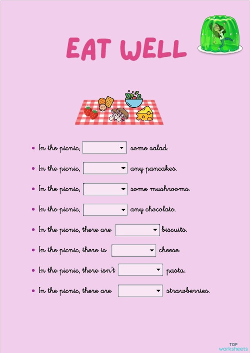 UNIT 2 - EAT WELL. Interactive worksheet | TopWorksheets