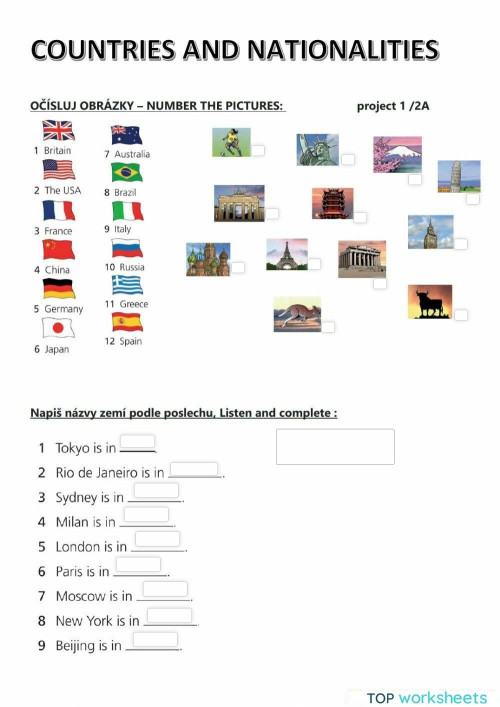 Project 1 unit 2A countries, nationalities, to be. Interactive ...