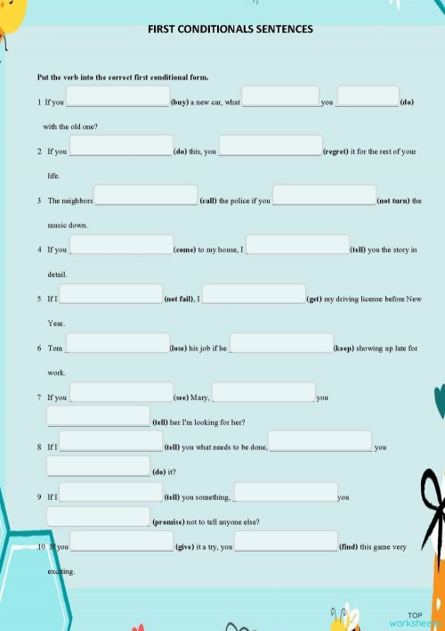 first conditional. Interactive worksheet | TopWorksheets
