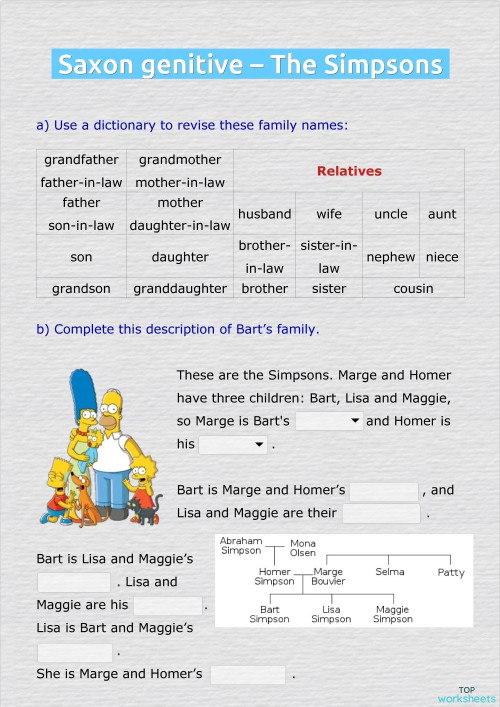 Saxon genitive: interactive worksheets and online exercises | TopWorksheets