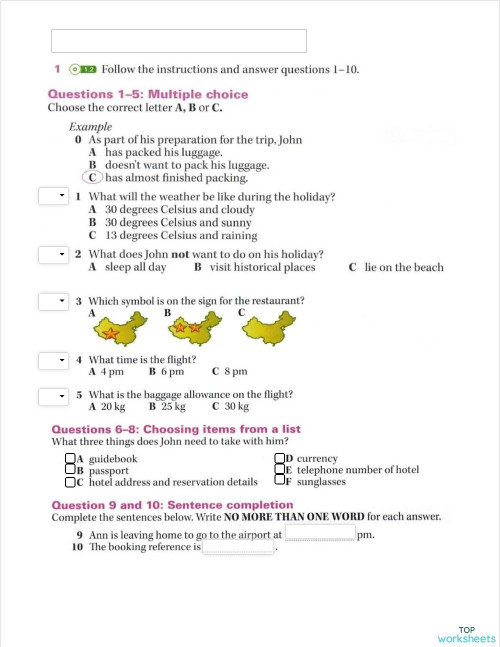 Intermediate I27 Final Listening. Interactive worksheet | TopWorksheets
