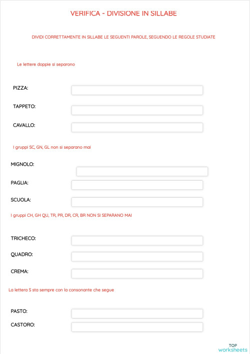 parole con GN. Scheda interattiva | TopWorksheets