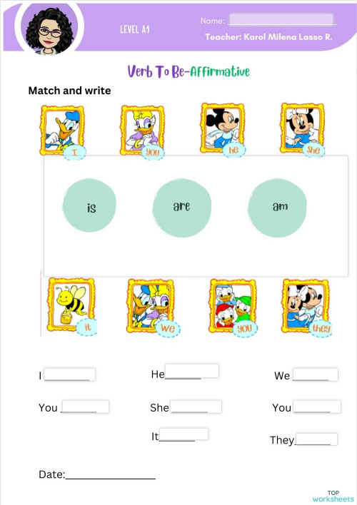 To be- affirmative and negative. Interactive worksheet | TopWorksheets