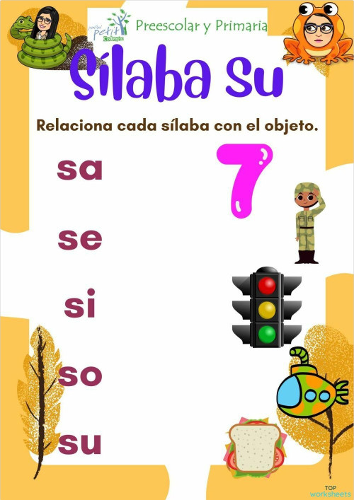 Tarea Sílaba "sa". Ficha interactiva | TopWorksheets