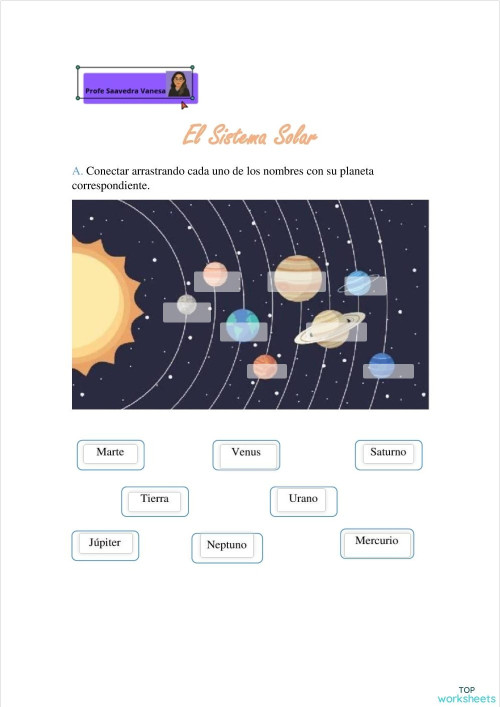 Sistema Solar. Ficha interactiva | TopWorksheets