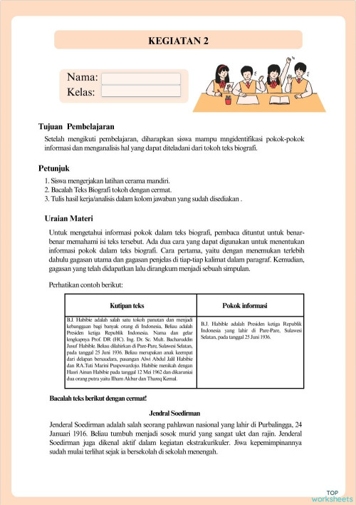 KEGIATAN 2. Interactive worksheet | TopWorksheets