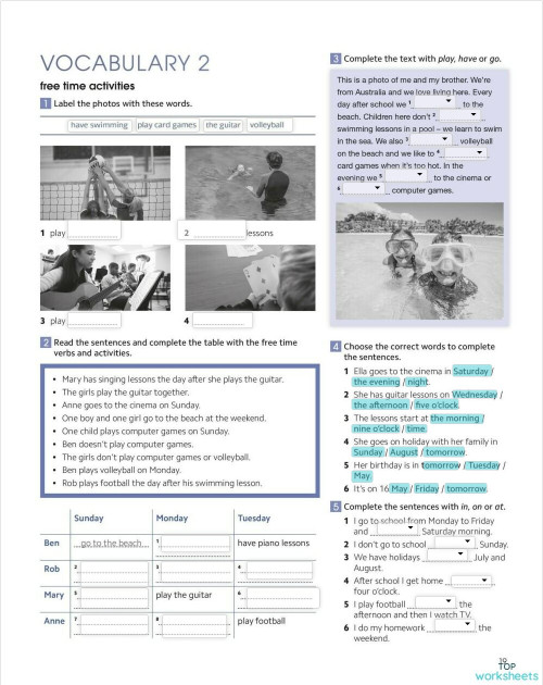 HOMEWORK 2. Interactive worksheet | TopWorksheets