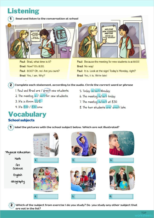 Unit 5.1 punctuality. Interactive worksheet | TopWorksheets