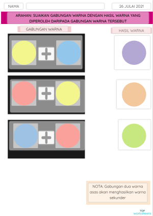 M4 LEMBARAN KERJA PSV (UNSUR SENI: WARNA). Interactive worksheet ...