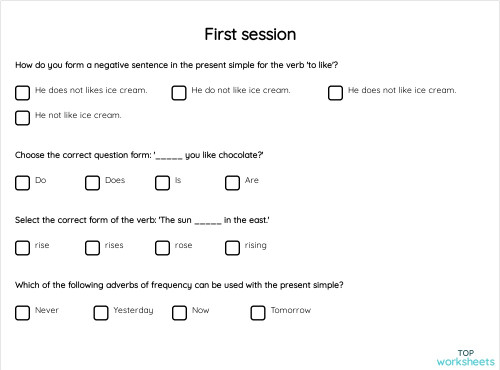 First Session Interactive Worksheet Topworksheets