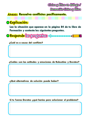 Resuelvo conflictos pacíficamente. Ficha interactiva | TopWorksheets