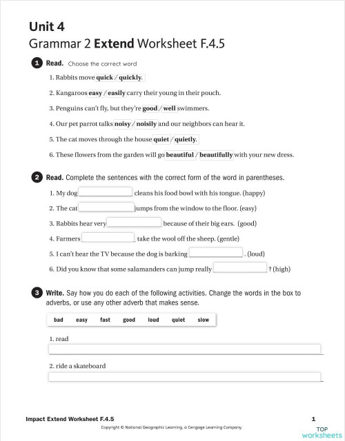 Impact F Unit 4 Grammar 2. Interactive worksheet | TopWorksheets