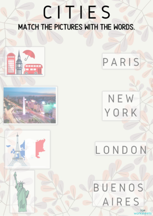 Cities. Interactive worksheet | TopWorksheets