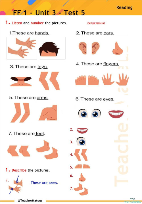 FF 1 - Unit 03 - Test 5 - Writing. Interactive worksheet | TopWorksheets