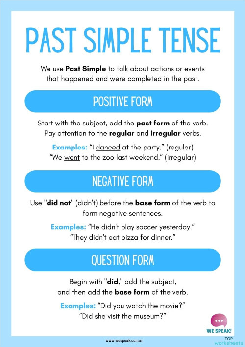 Simple Past practice. Interactive worksheet | TopWorksheets