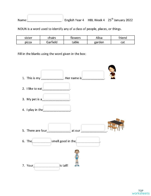 Basic Noun. Interactive worksheet | TopWorksheets