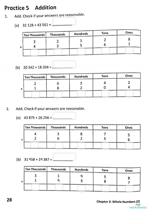 Addition with and without regrouping. Interactive worksheet | TopWorksheets