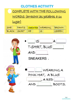 CLOTHES ACTIVITY 3º. Ficha interactiva | TopWorksheets