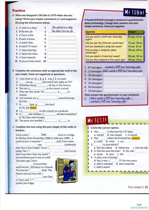 Active Grammar Level 1 part 2. Interactive worksheet | TopWorksheets