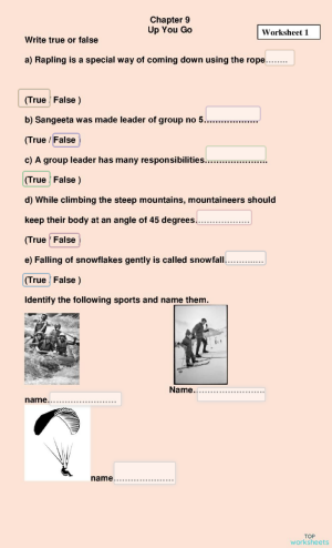 CLASS-5 EVS UP YOU GO. Interactive worksheet | TopWorksheets
