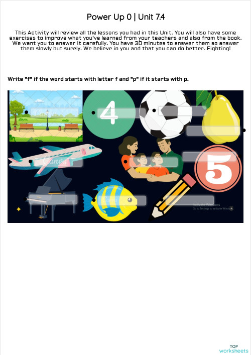 Power Up 0 | Unit 7.4. Interactive worksheet | TopWorksheets