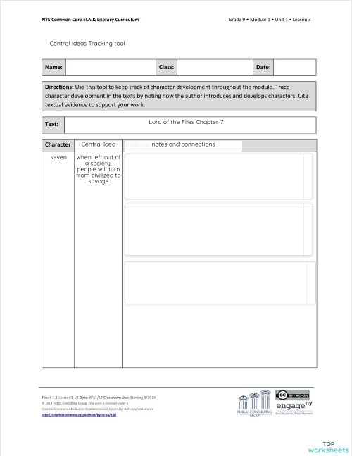 Character tracking. Interactive worksheet | TopWorksheets