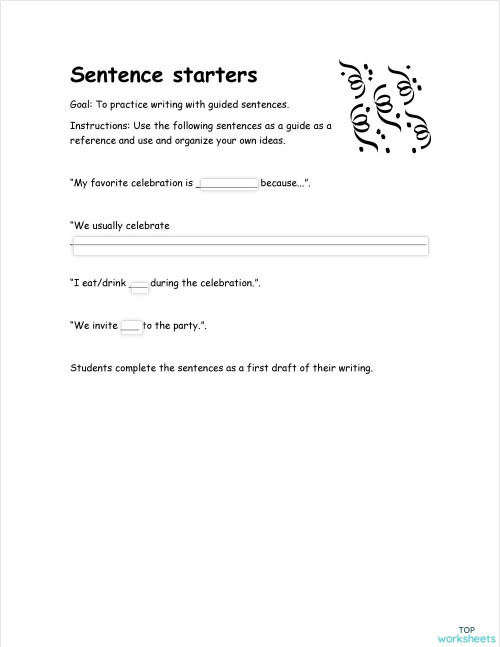 WRITING SKILLS. Interactive worksheet | TopWorksheets