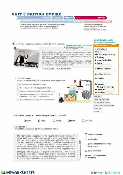 British empire page 2. Interactive worksheet | TopWorksheets