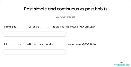 Past simple and continuous vs past habits. Interactive worksheet ...