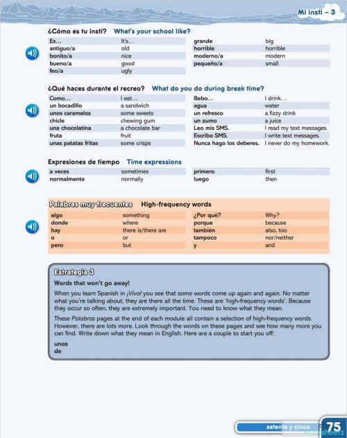 Mi insti 75. Ficha interactiva | TopWorksheets
