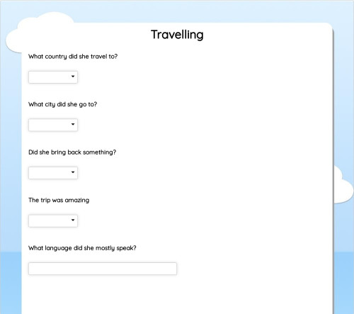 Travelling. Interactive worksheet | TopWorksheets