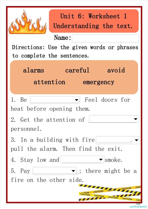 Unit 6 worksheet 1 ใบงานเชิงโต้ตอบ | TopWorksheets