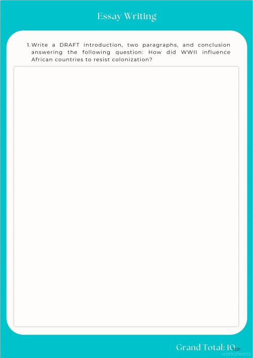 Essay Activity. Interactive worksheet | TopWorksheets