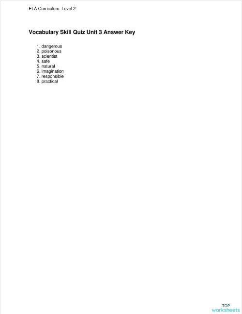 Module 2 Vocabulary A2. Interactive worksheet | TopWorksheets