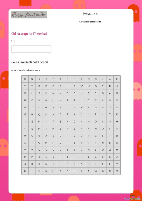 Interactive worksheets and online exercises in italy | TopWorksheets