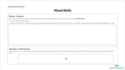 W14_MIXED SKILLS. Ficha interactiva | TopWorksheets