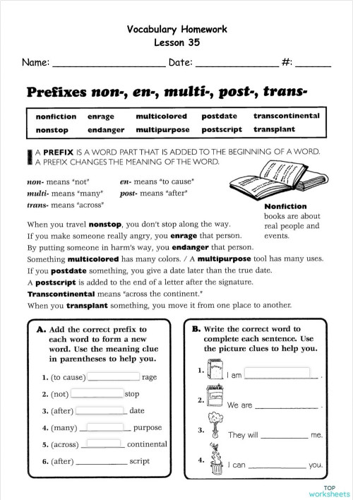 Prefixes and suffixes: interactive worksheets and online exercises ...