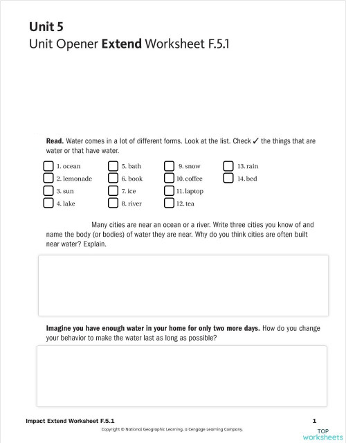 Impact F Unit 5 Opener. Interactive worksheet | TopWorksheets