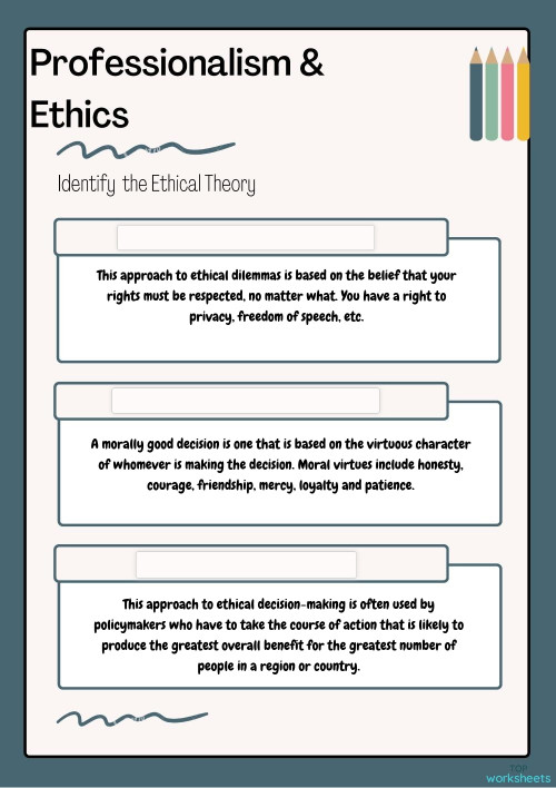 Ethical Theories. Interactive worksheet | TopWorksheets