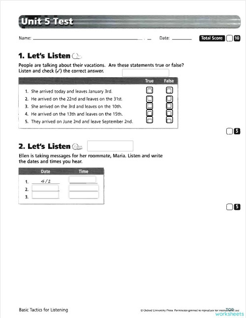 Listening time and date. Interactive worksheet | TopWorksheets