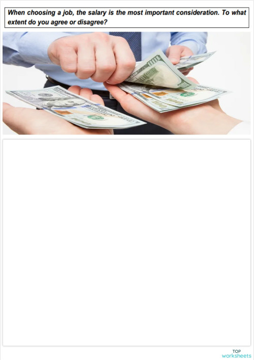 ESSAY 27 – SALARY. Interactive worksheet | TopWorksheets