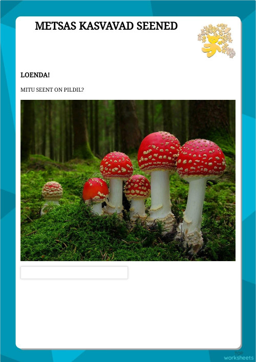 METSAS KASVAVAD SEENED. Interactive worksheet | TopWorksheets