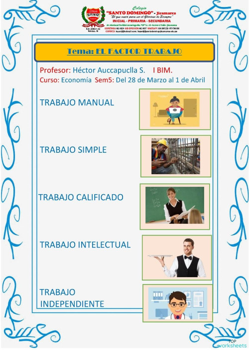 Economía: fichas interactivas y ejercicios online | TopWorksheets