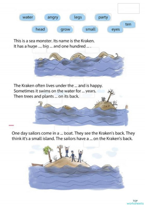 2nd grade May Kraken 1st level. Interactive worksheet | TopWorksheets