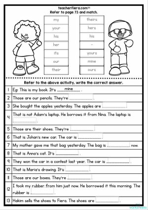 Possessive Pronouns. Interactive worksheet | TopWorksheets