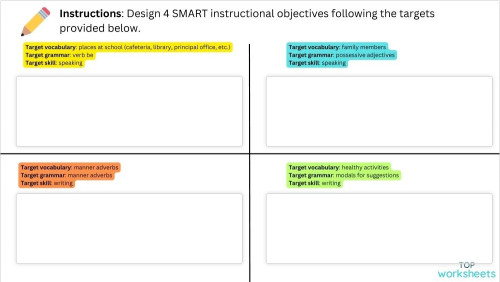 SMART instructional objectives. Interactive worksheet | TopWorksheets