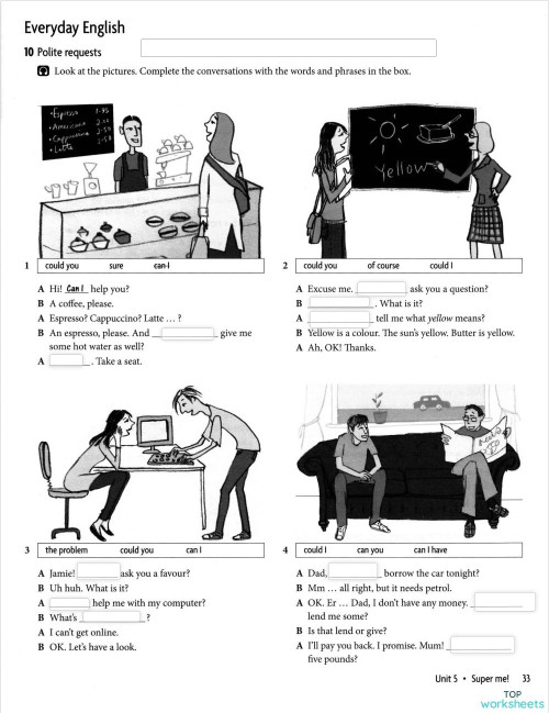 Top conversation killers. Interactive worksheet | TopWorksheets