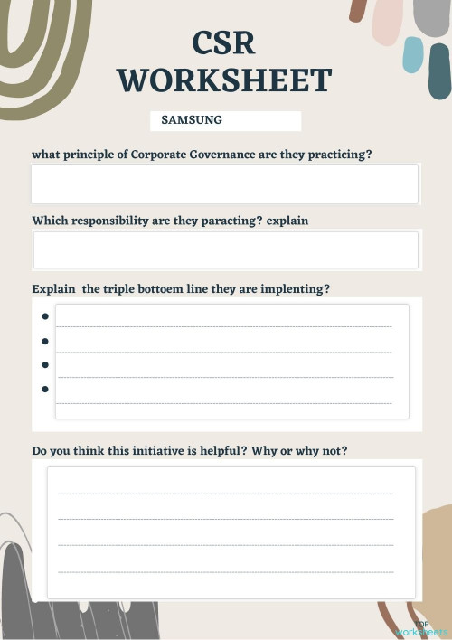 Business SL Session. Interactive worksheet | TopWorksheets