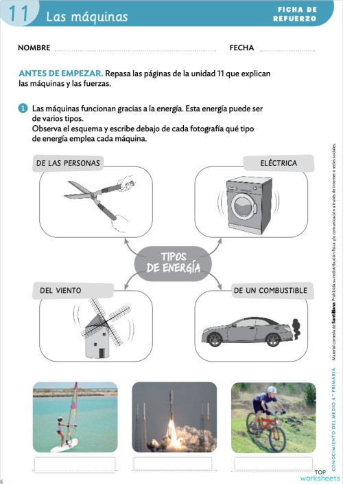 Repaso tema 5 "Las fuerzas". Ficha interactiva | TopWorksheets